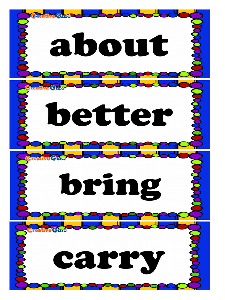 Basic Sight Words Level 5 | PDF