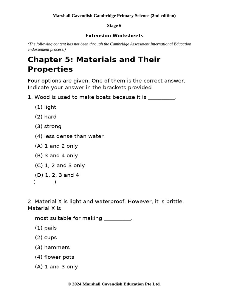 MCE Cambridge Primary Science 2E Stage6 ER C05 | PDF