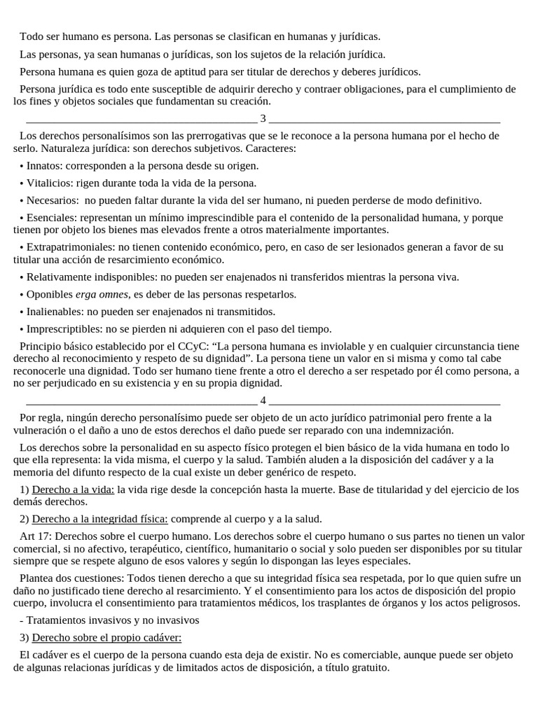 Resumen U5 DC (Persona Humana) | PDF