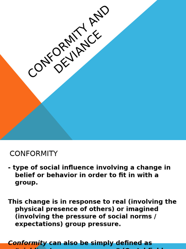 Conformity and Deviance | PDF | Deviance (Sociology) | Conformity