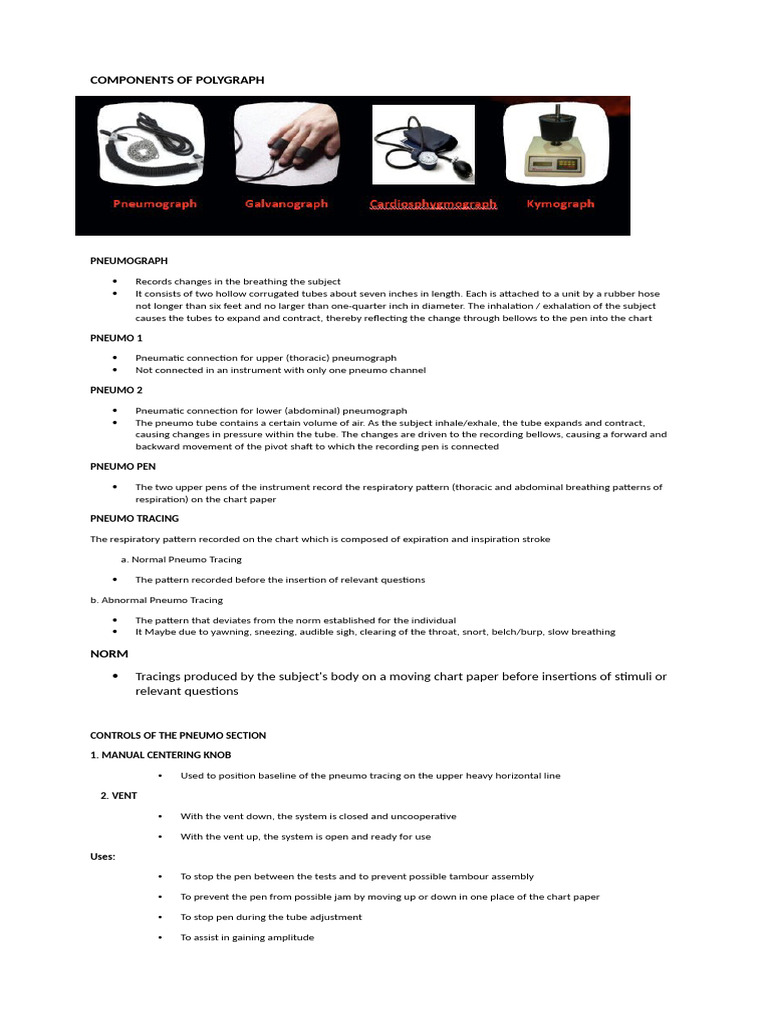 COMPONENTS OF POLYGRAPH | PDF
