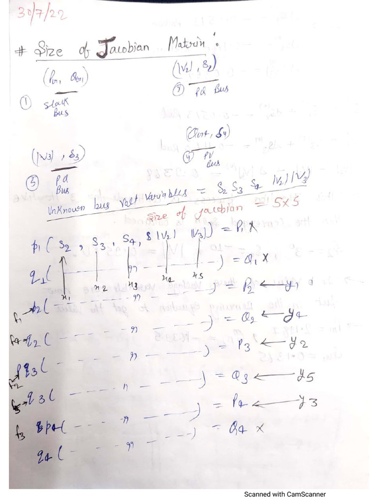 Power System - Size of Jacobian Matrix | PDF