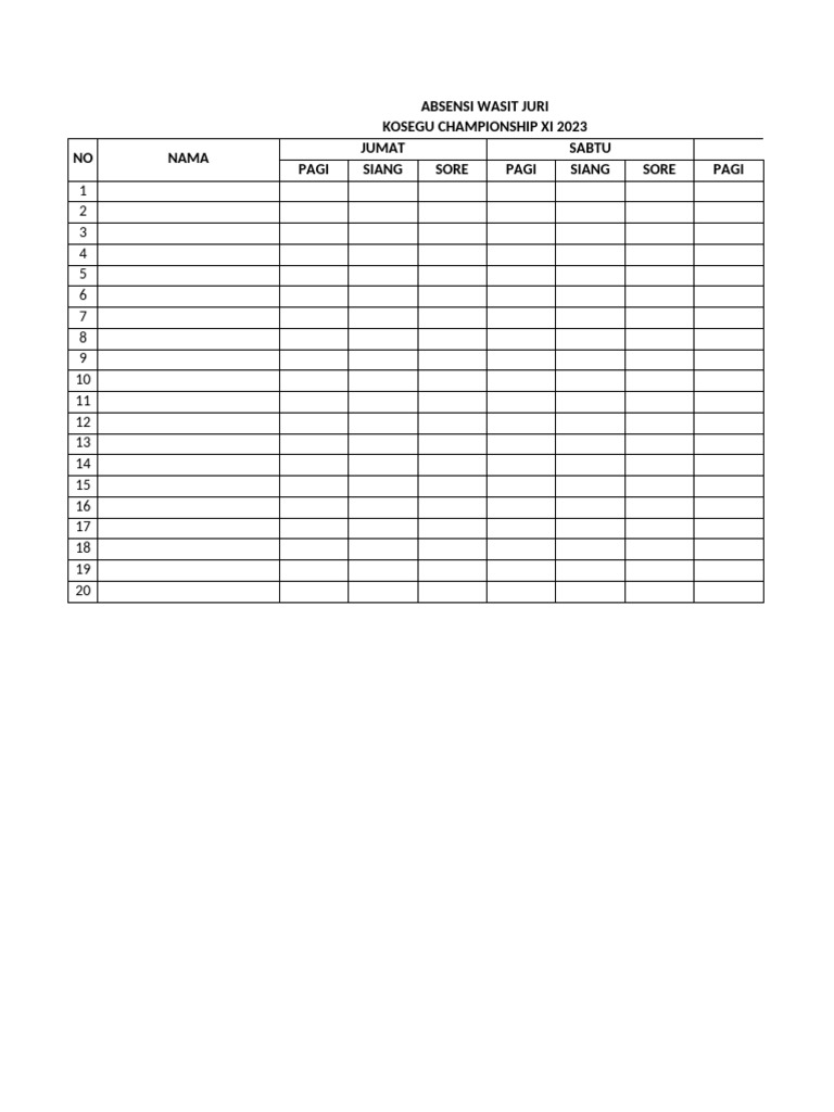 Absensi Panitia | PDF