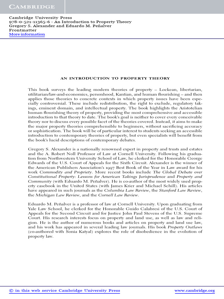 An Introduction To Property Theory 1okauwxp1g | PDF