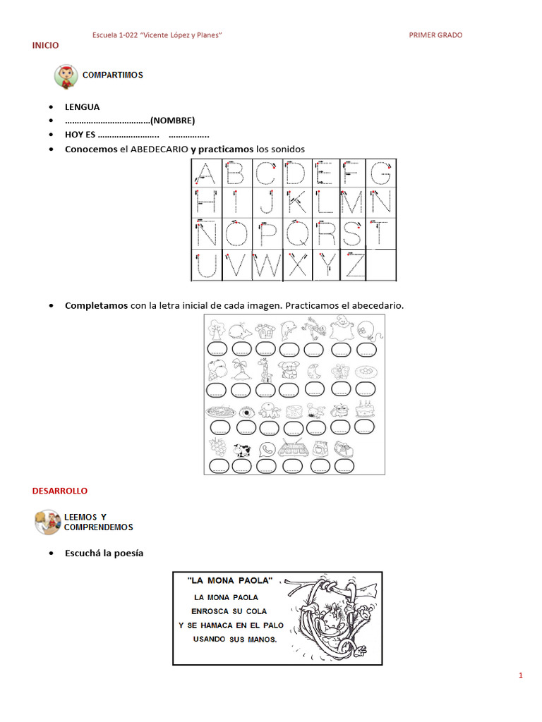 Actividades de Lengua para Primer Grado | PDF | Lingüística