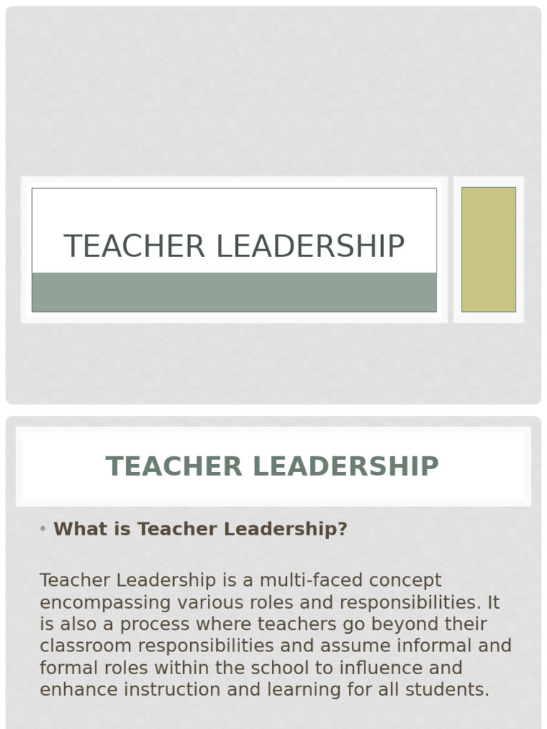 Teacher Leadership | PDF