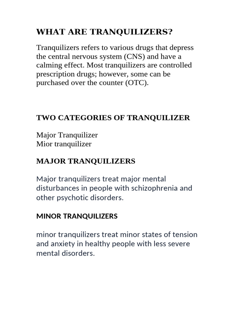 TRANQUILIZER | PDF