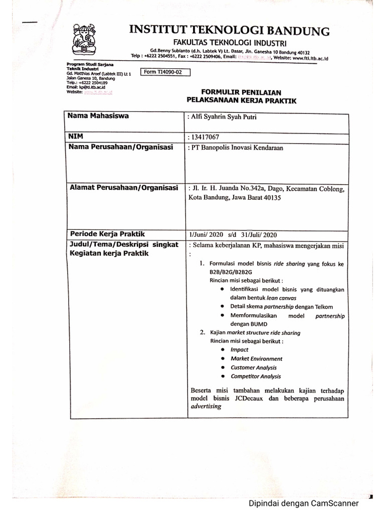 Alfi Syahrin Syah Putri - Form-02 | PDF