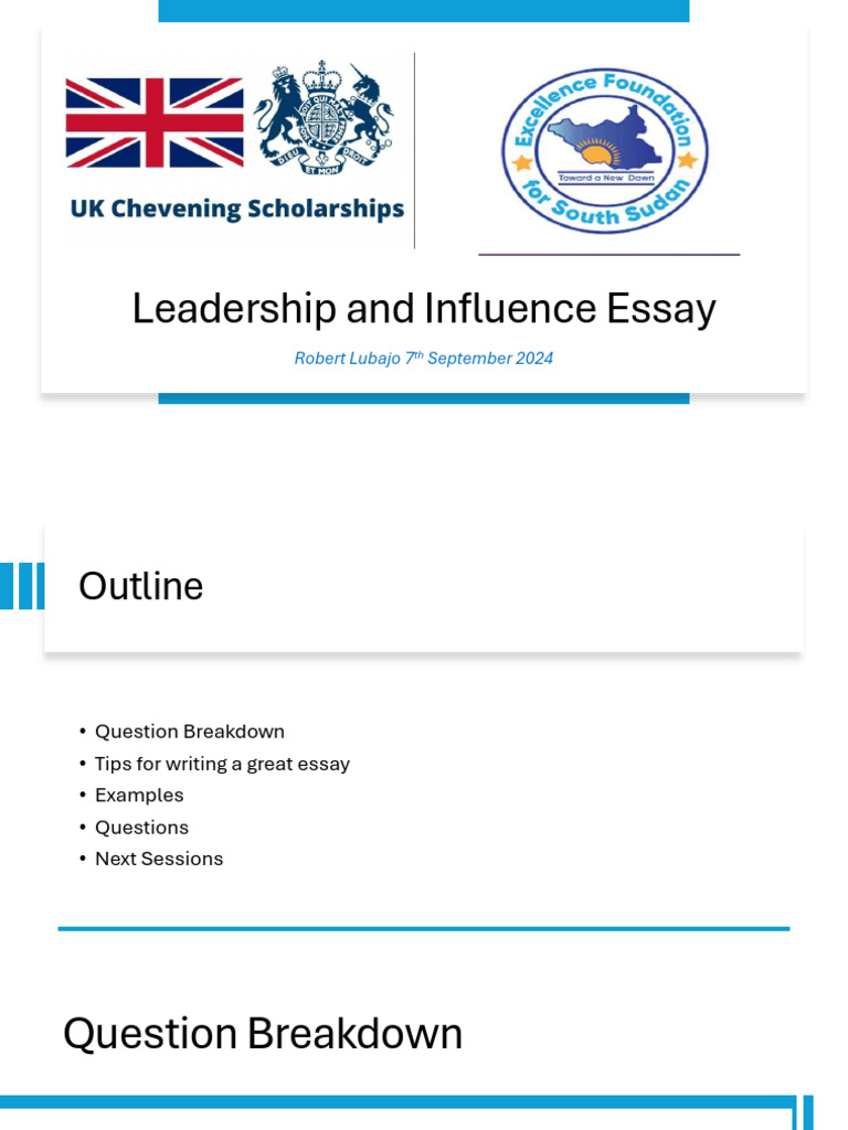 Chevening Scholarship Networking Leadership and Influence Essays ...