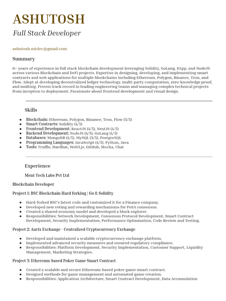 Ashutosh Full Stack Developer | PDF