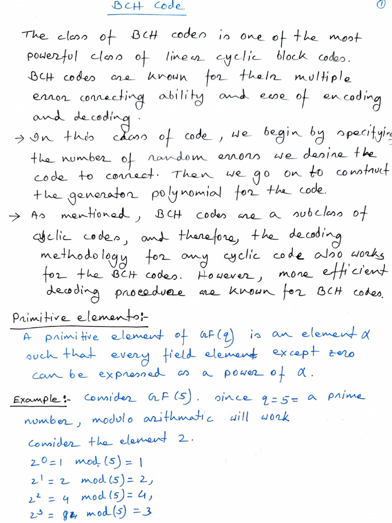 BCH Code 1 | PDF