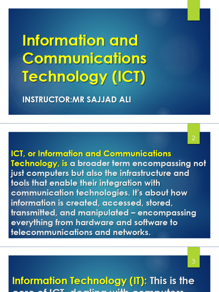 1-Ict Introduction of Subject | PDF