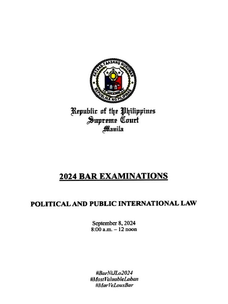 Bar Qs Political Law 2024 | PDF