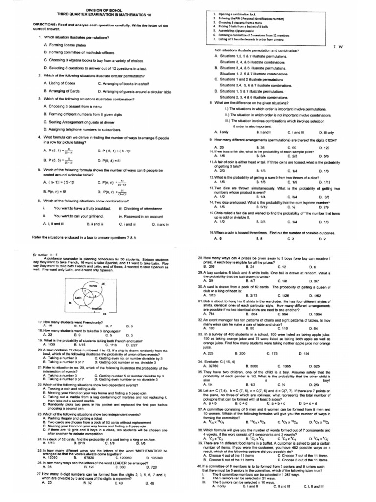 Math10_Q3_pre-assessment | PDF