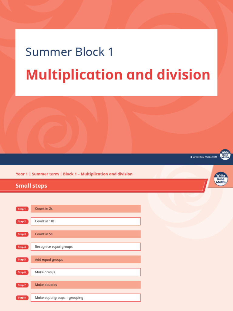 Year 1 Summer Block 1 SOL Multiplication and Division | PDF