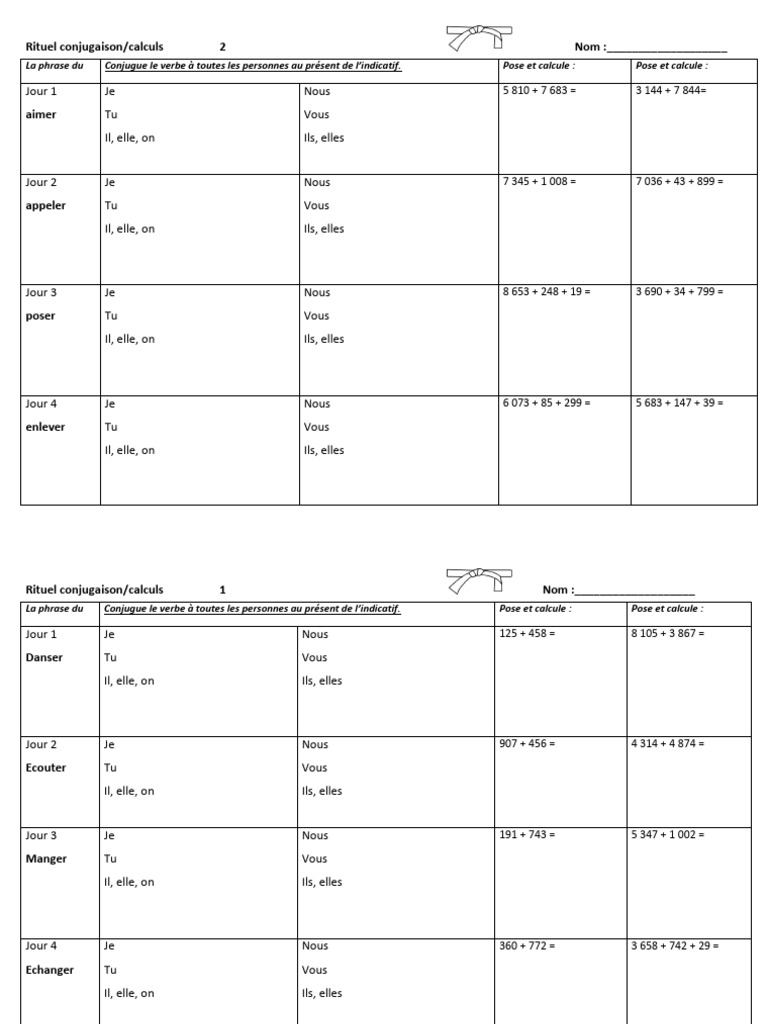 Fiche 1 et 2 Blanche | PDF