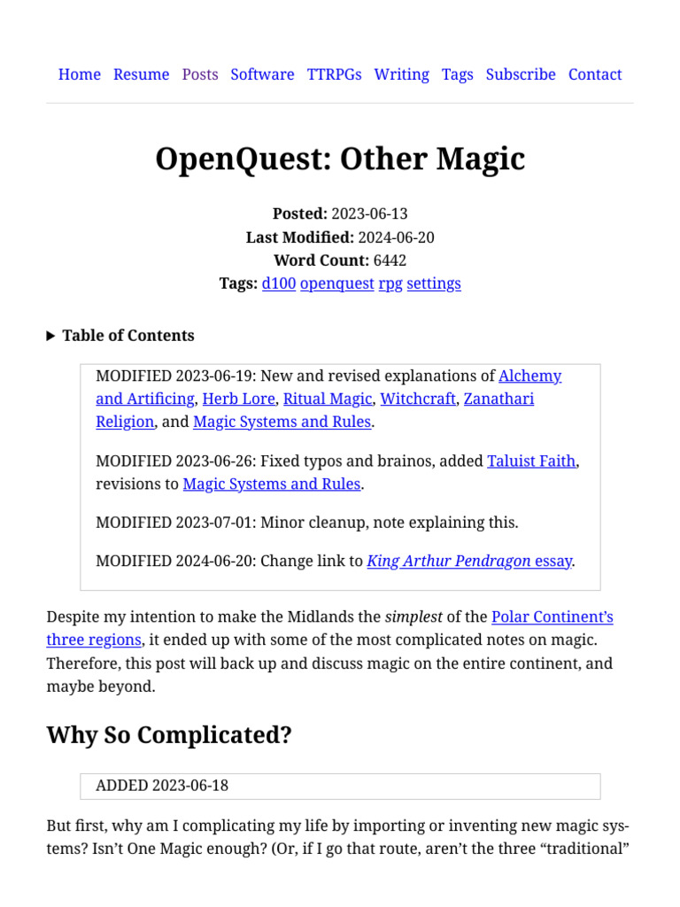 OpenQuest - Other Magic | PDF