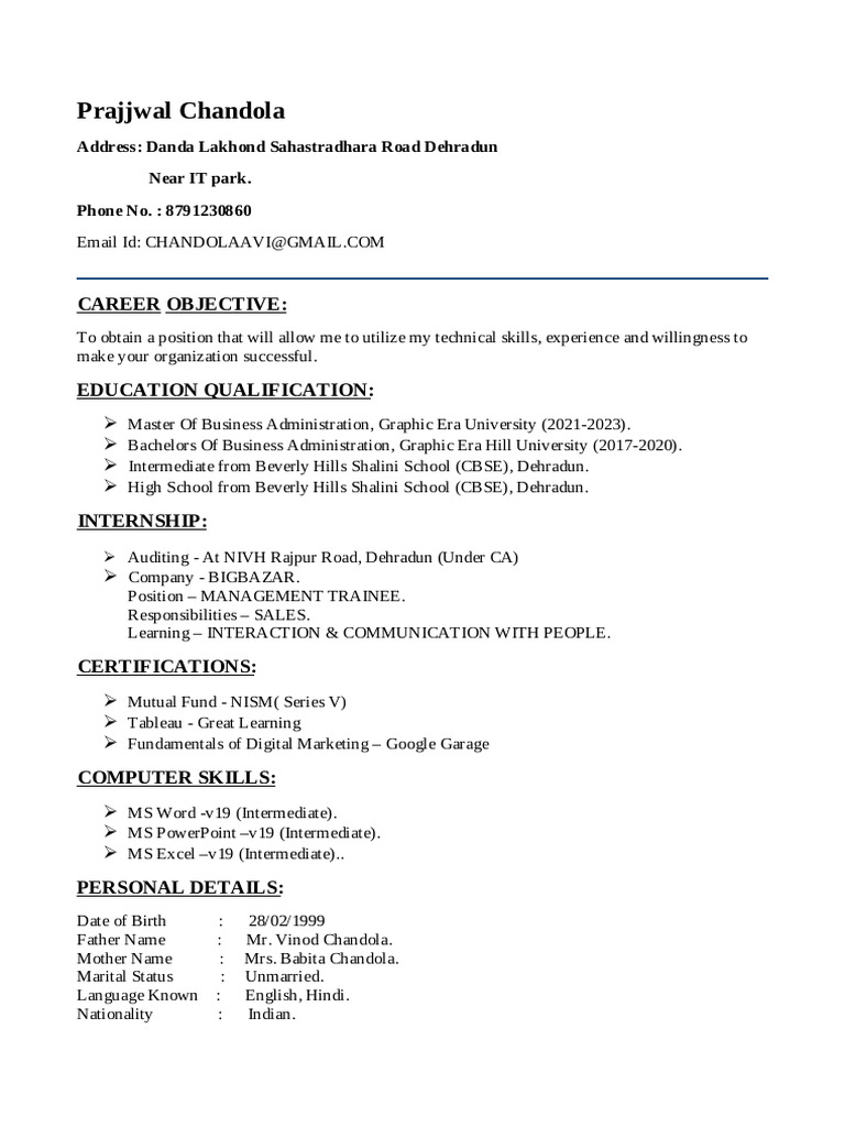Prajjwal Resume | PDF