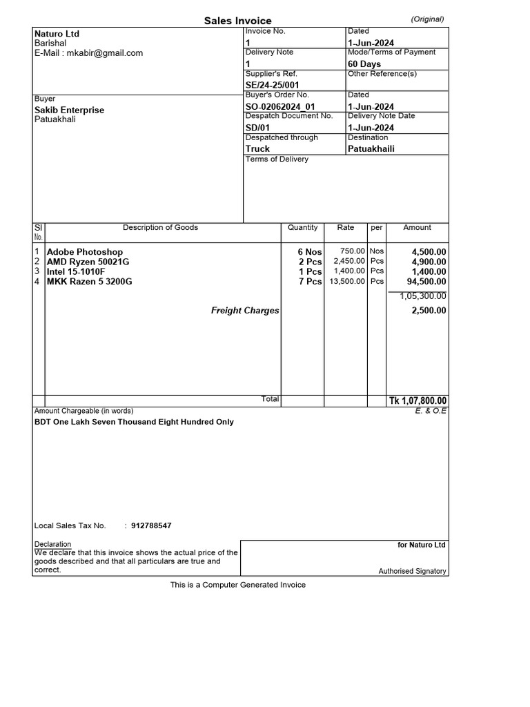 Sales Invoice | PDF