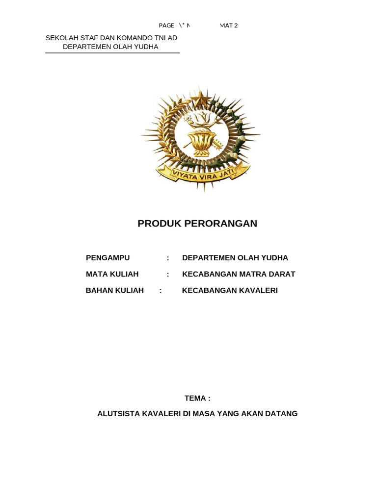 Jawaban Penugasan Modul - Bk. Kecabangan Kavaleri | PDF