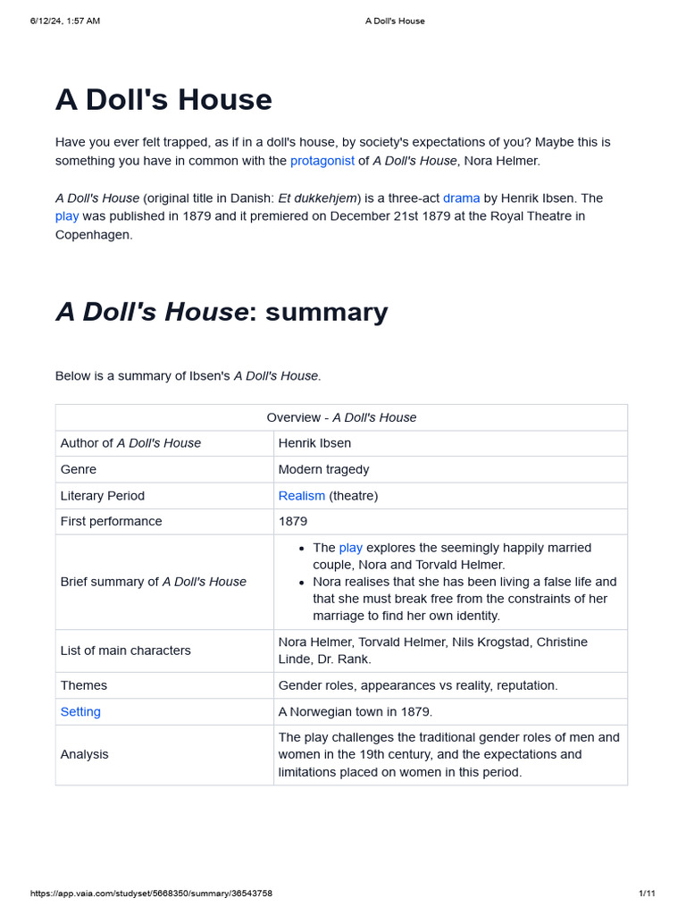 A Doll's House | PDF