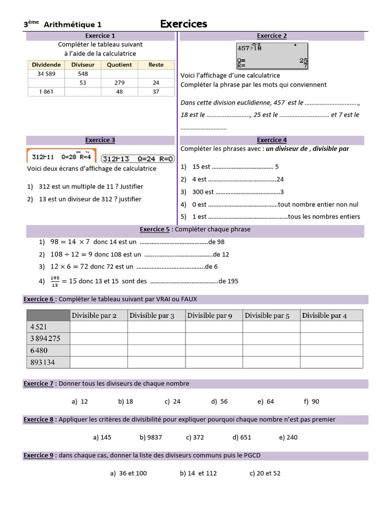 3 - Arithmetique - 2021 | PDF