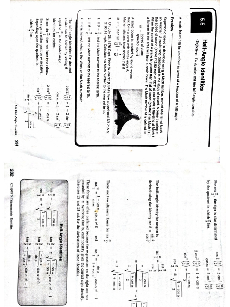 ME 104 17. Half-Angle Identities L | PDF