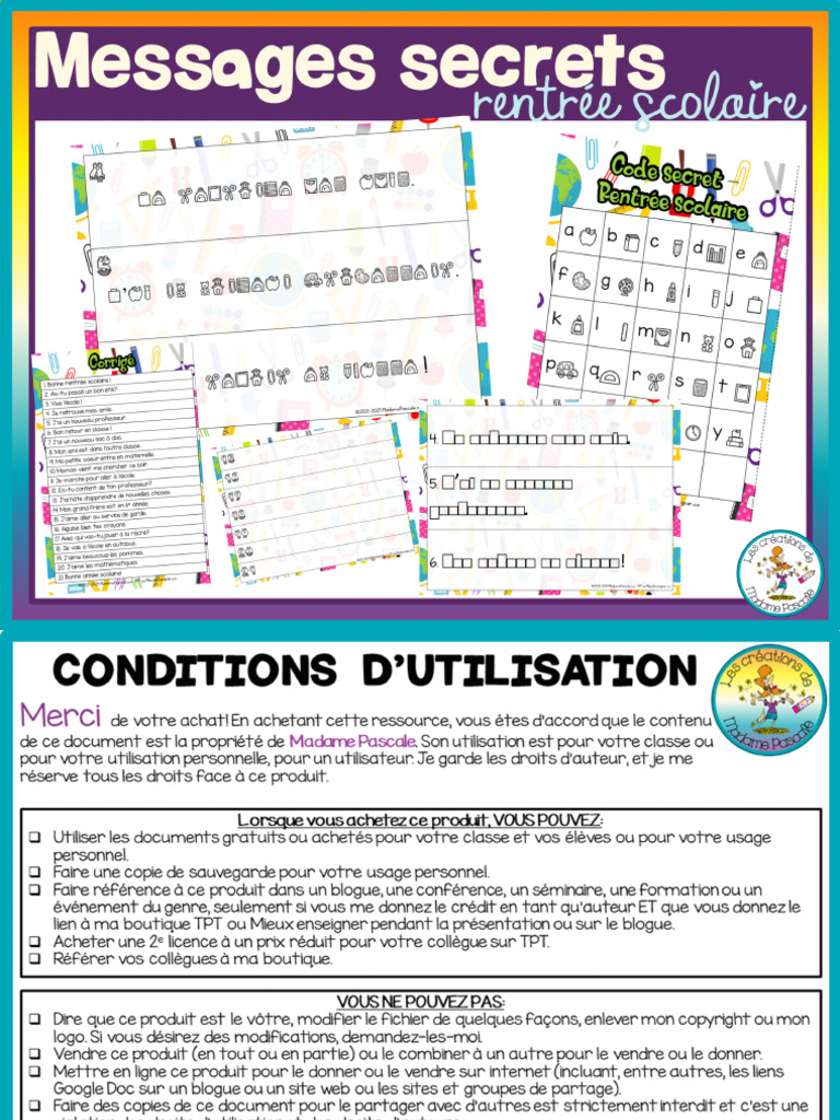 Messages Secrets - Rentrée Scolaire | PDF