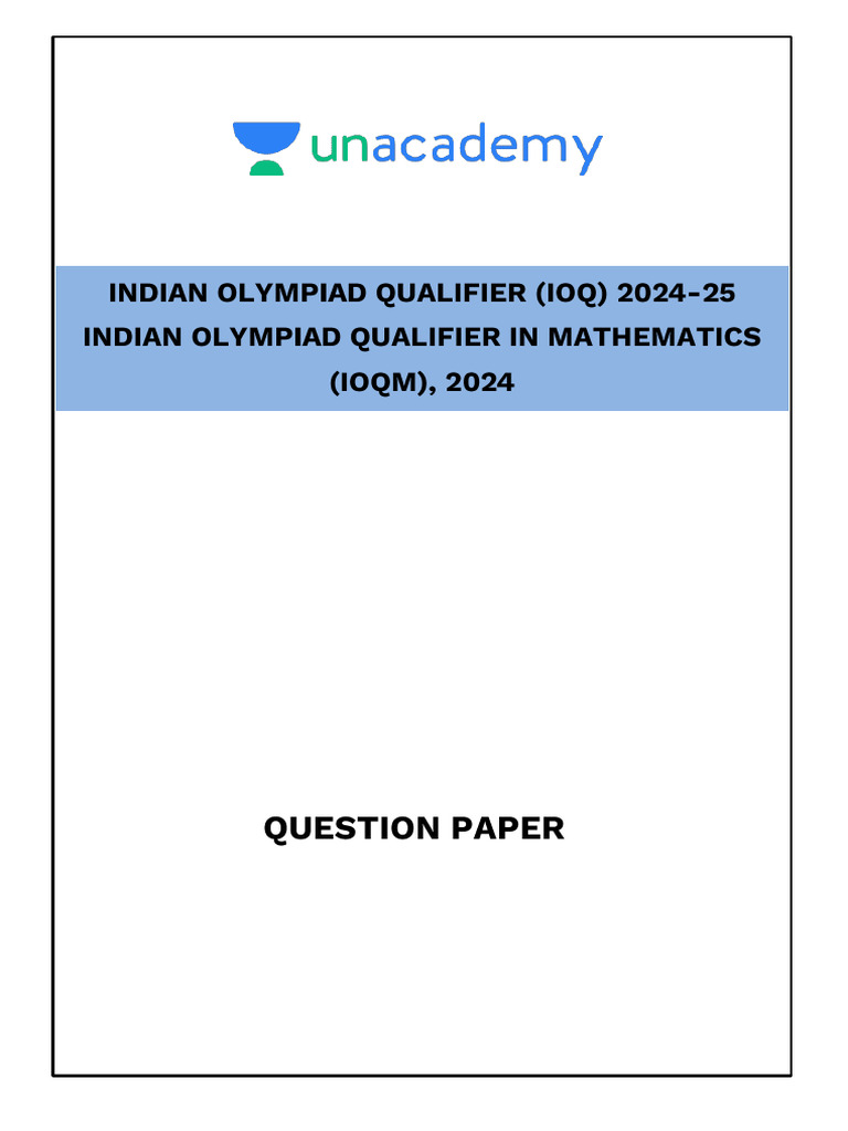 IOQM-8-Sep.-2024-Question-Paper | PDF