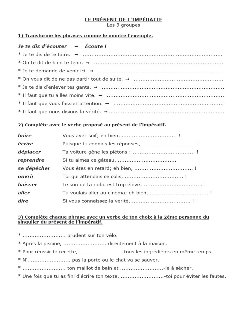 Impératif | PDF