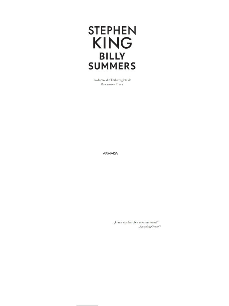 Billy Summers King Stephen Edwin Armada Attachment 1 | PDF