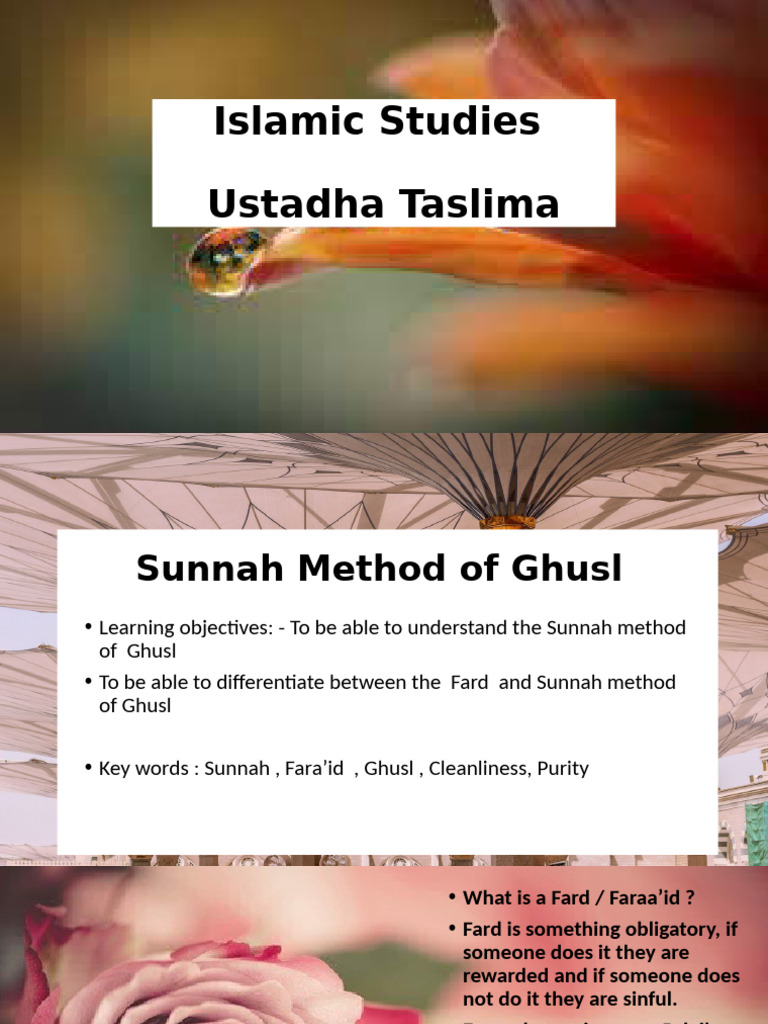 Sunnah Method of Ghusl | PDF