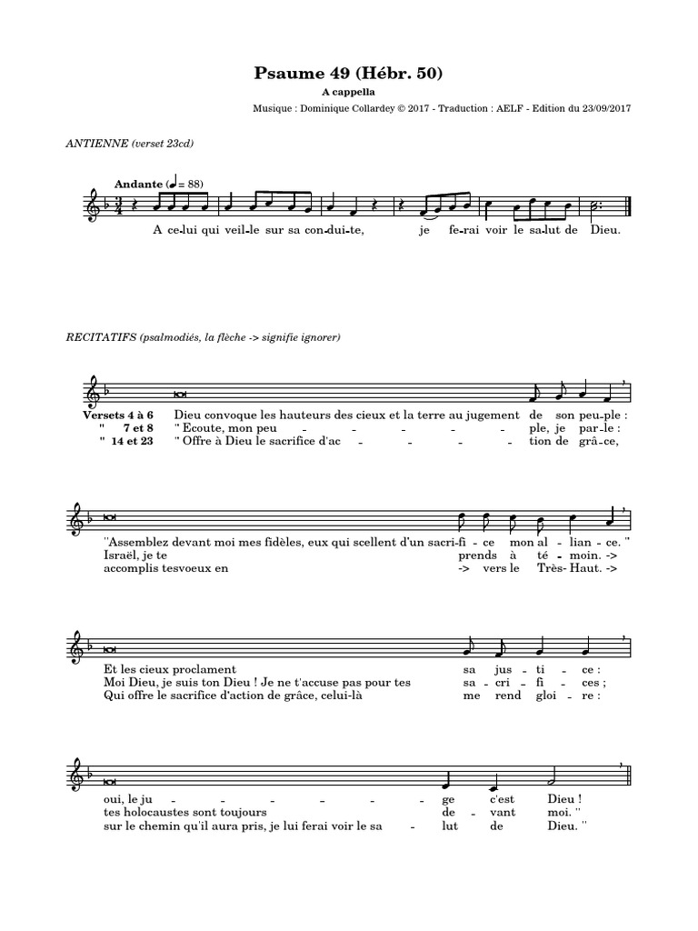 Psaume 49 (Hebr. 50) - Partition DC | PDF