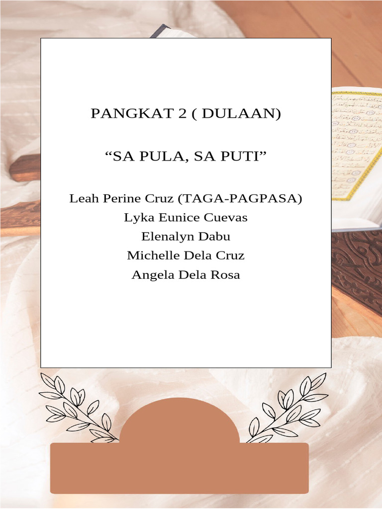 Sa Pula, Sa Puti | PDF