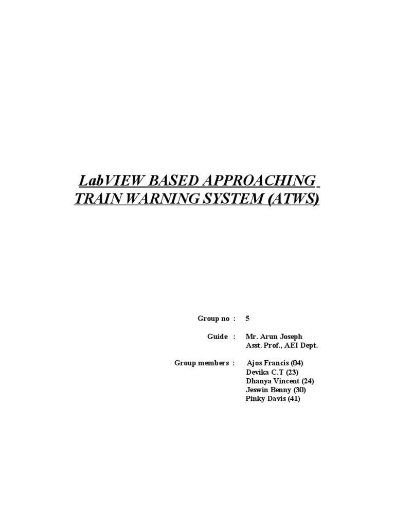 LabVIEW Automatic Train Warning System | PDF | Data Acquisition ...