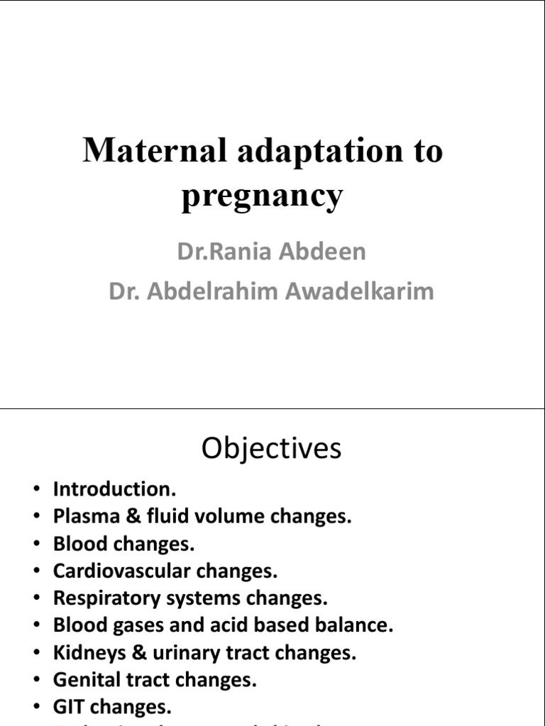 نسخة maternal adaptation to pregnancy 2024-25 | PDF | Blood Pressure ...