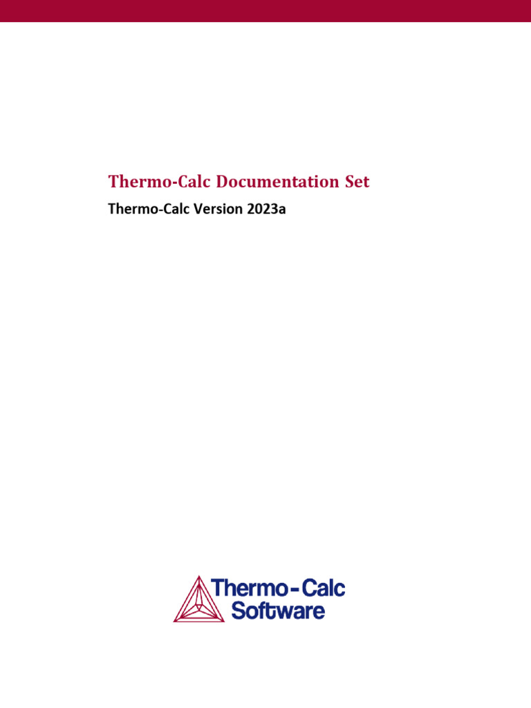 Thermo Calc Documentation Set | PDF