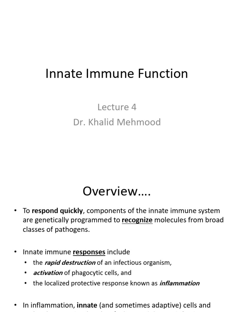 Understanding Innate Immune Function | PDF | Innate Immune System ...