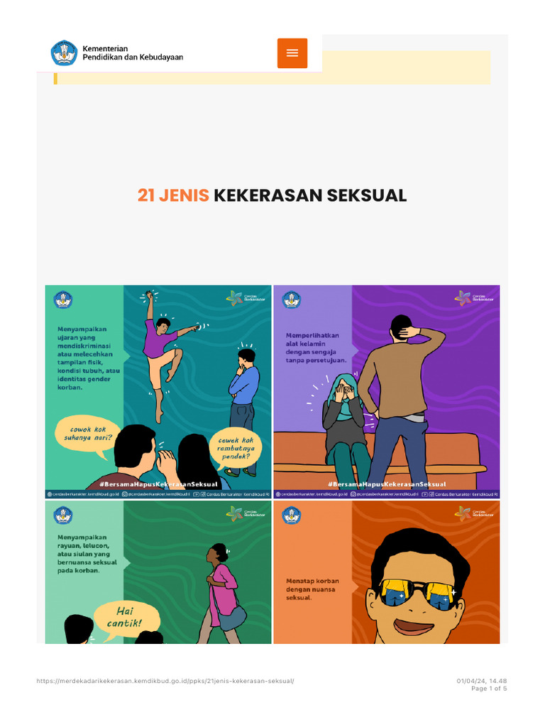 21 Jenis Kekerasan Seksual - Merdeka Dari Kekerasan | PDF