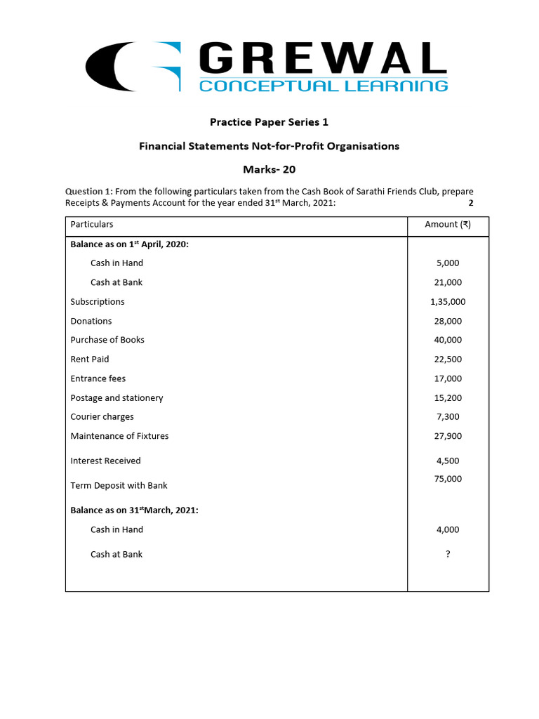 GCL Npo Practice Paper 1 | PDF