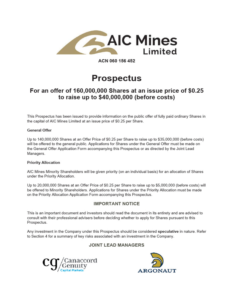 Prospectus 2599721 | PDF