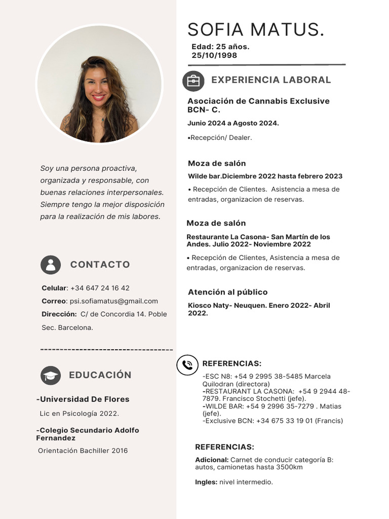 Curriculum - Sofia Matus. | PDF