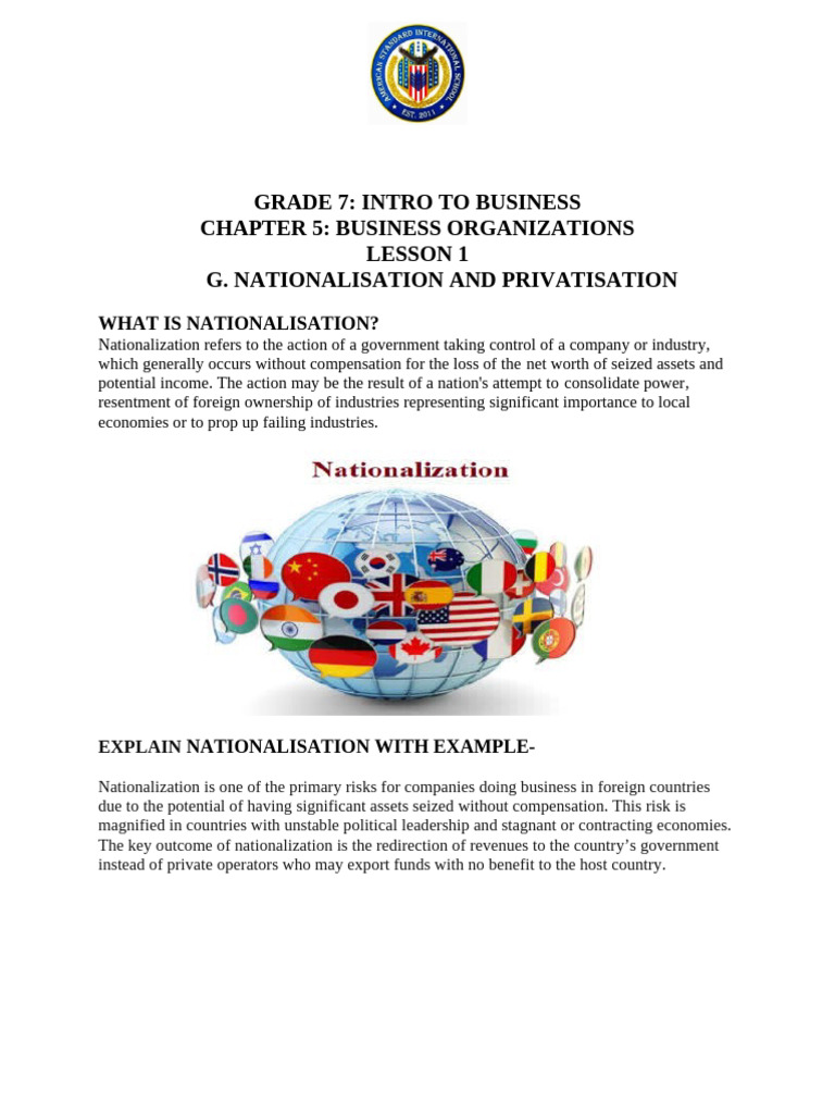 G.NATIONALISATION AND PRIVATISATION | PDF G.NATIONALISATION AND PRIVATISATION | PDF