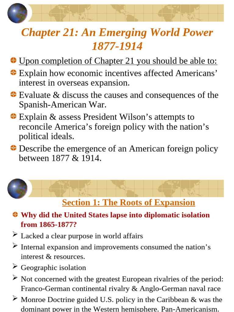 Chapter 21 An Emerging World Power 1877-19143 | PDF