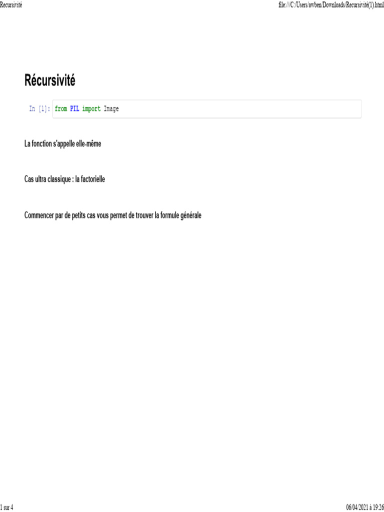 Recursivite Cpge | PDF