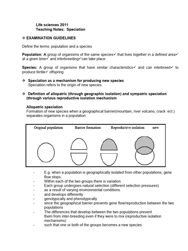 Speciation: Allopatric and Sympatric Mechanisms | PDF | Ploidy | Species