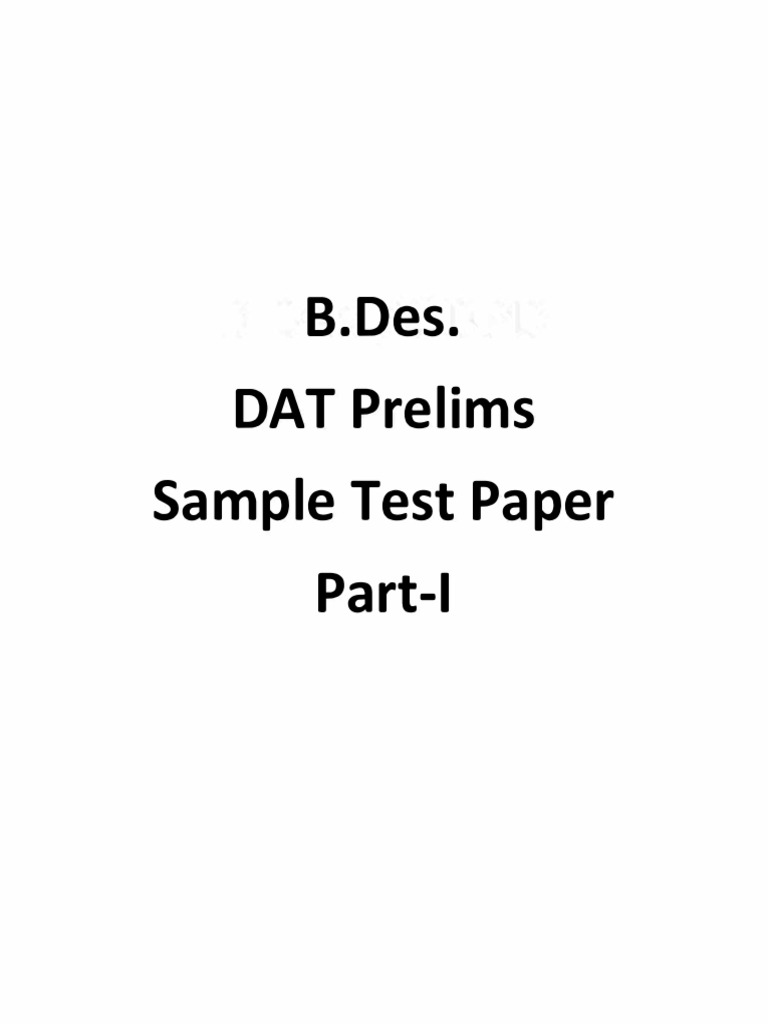 SamplePaper DATPrelims BDes | PDF
