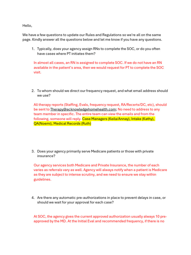 Alist Clarification of Services | PDF