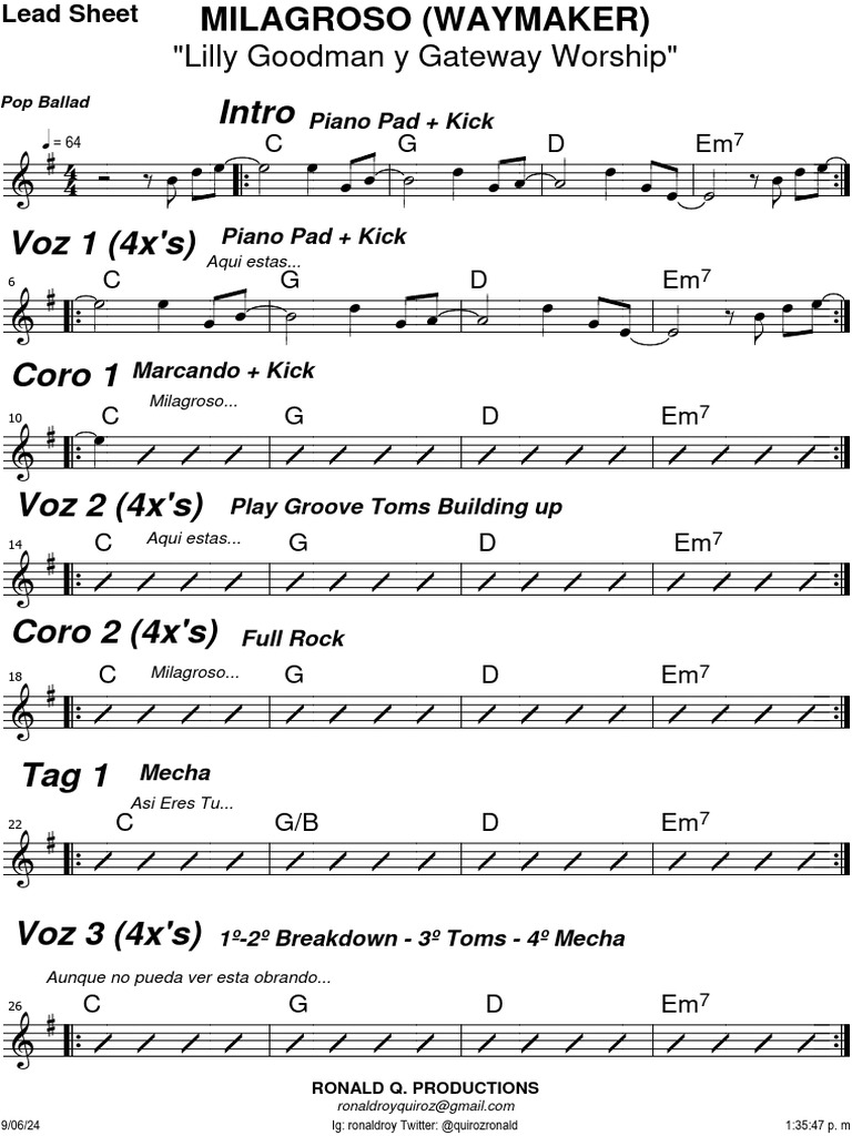 Lilly Goodman - Milagroso (Waymaker) | PDF