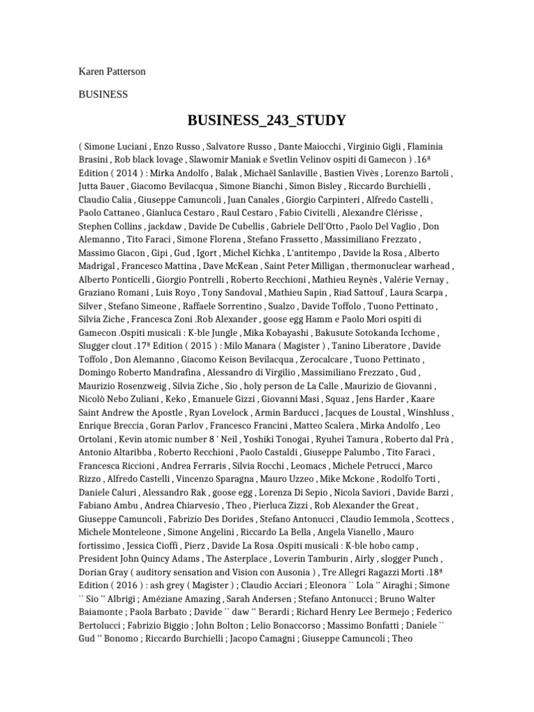 Business 243 Study | PDF